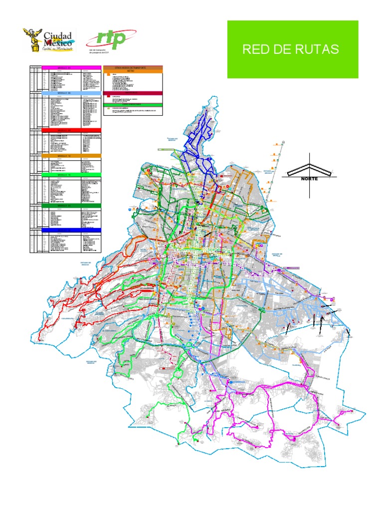 Red de Rutas de La RTP 2011 | PDF | Militares de mexico | México