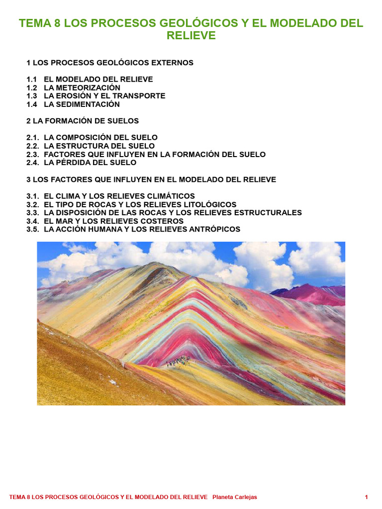 Tema 08 Los Procesos Geológicos y El Modelado Del Relieve | PDF | Suelo | Meteorización