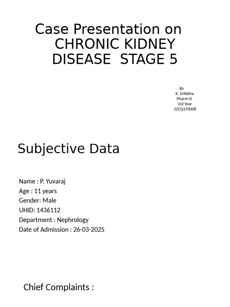 Case Presentation On Chronic Kidney Disease Stage 5-1 | PDF | Nausea ...