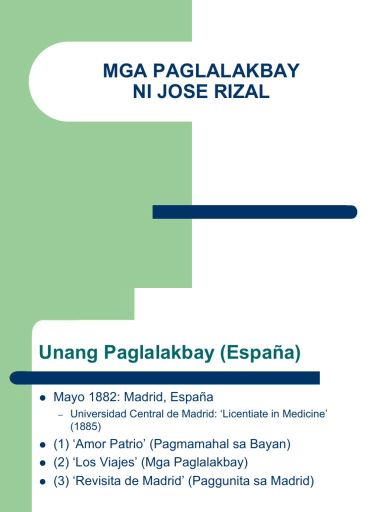 Paglalakbay Ni Jose Rizal St | PDF