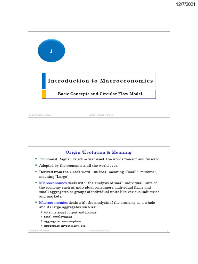 1 - Introduction & Basic Concepts | PDF | Macroeconomics | Economics