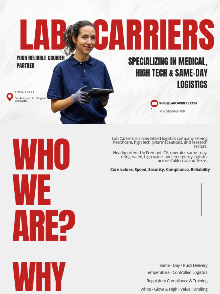 Same-Day Medical & Tech Logistics Services | PDF | Logistics