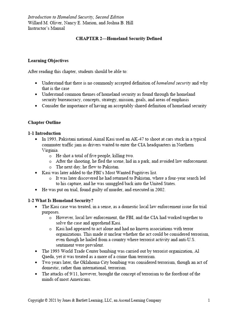 Defining Homeland Security Concepts | PDF | United States Department Of ...