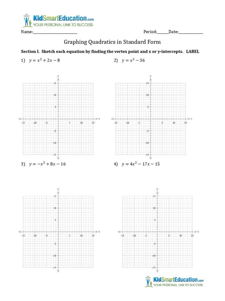 Graphing Quadratics in Standard Form | PDF