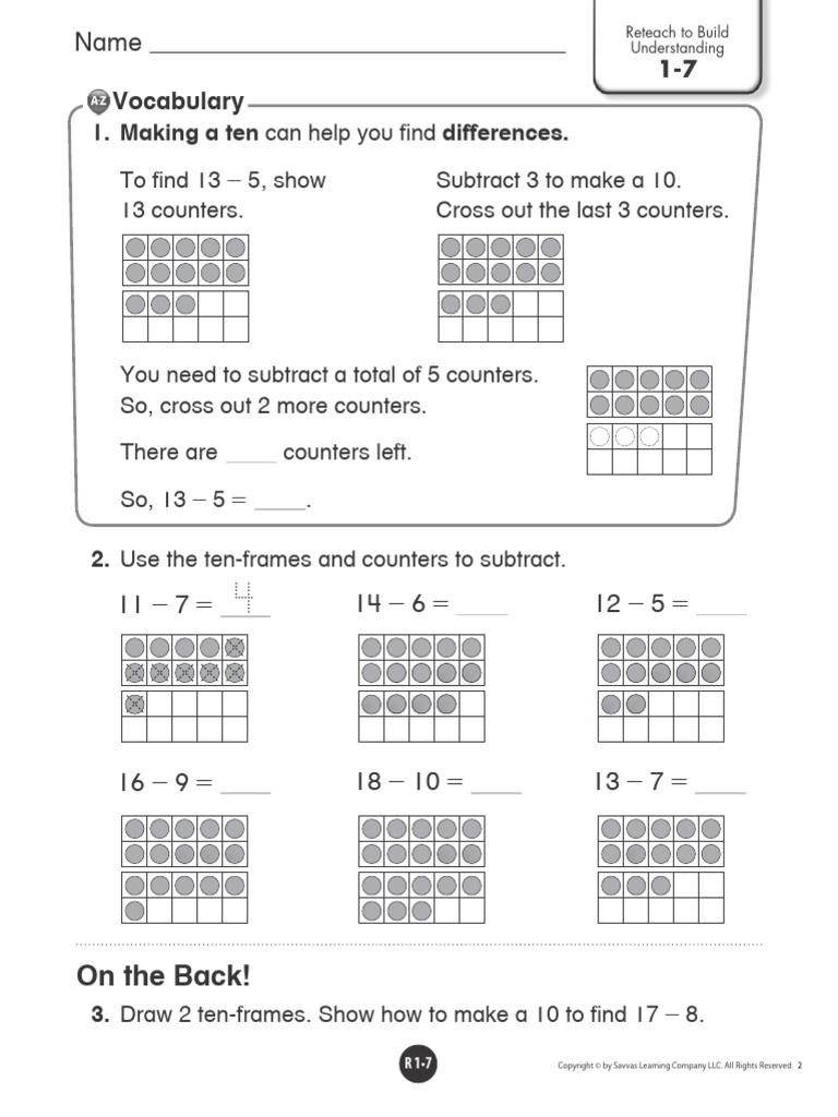 1-7 - Reteach To Build Understanding | PDF