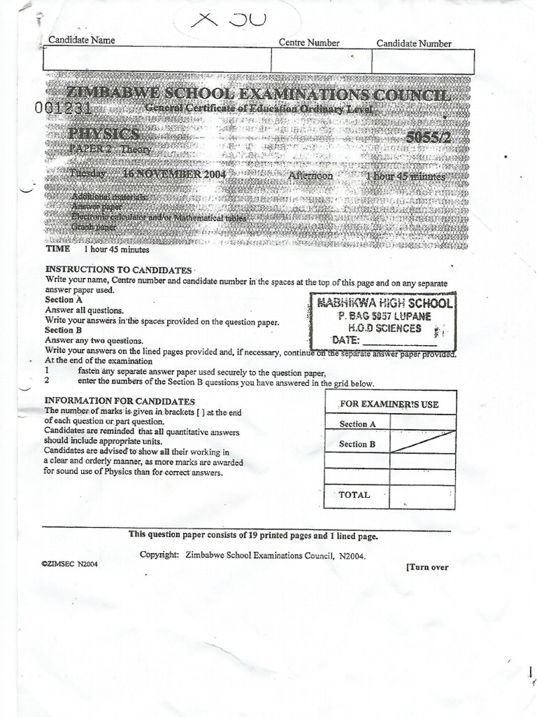 Physics Nov 2004 p2 | PDF
