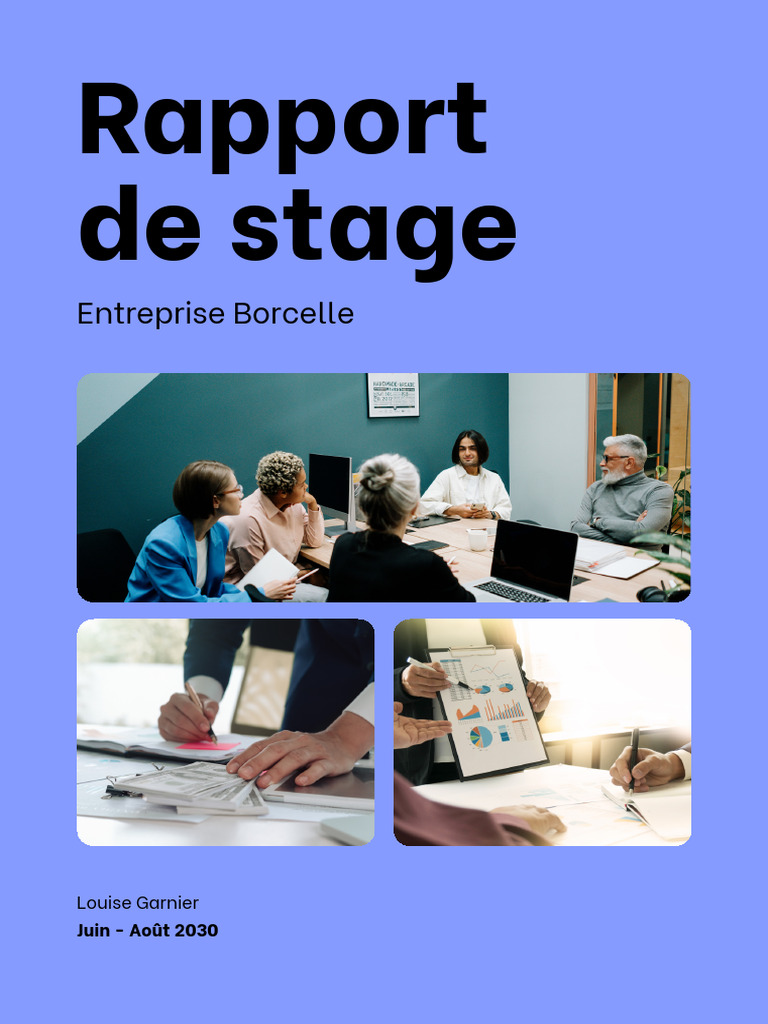 Document Rapport de Stage Moderne Bleu | PDF