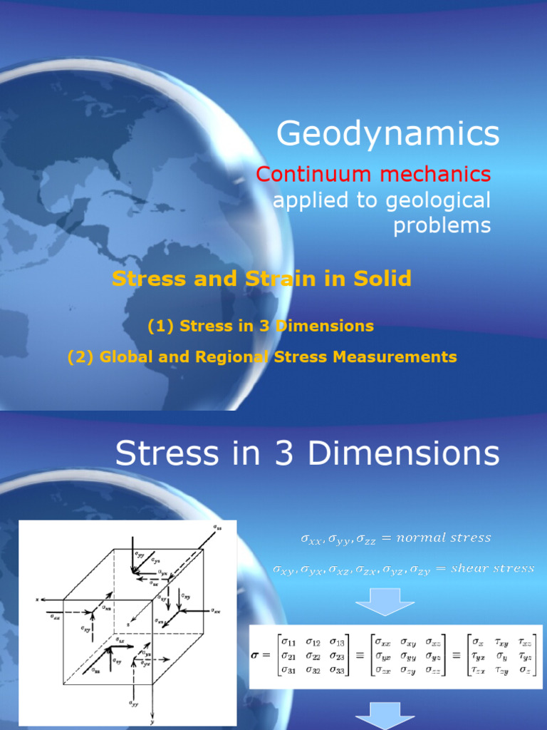 Kuliah 2 - Stress 3D N Global Stress | PDF | Stress (Mechanics) | Fault ...