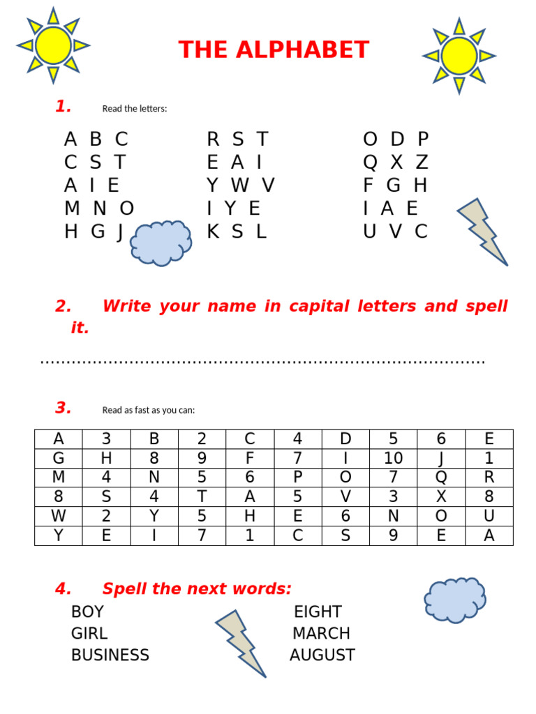 Alphabet Reading and Spelling Practice | PDF
