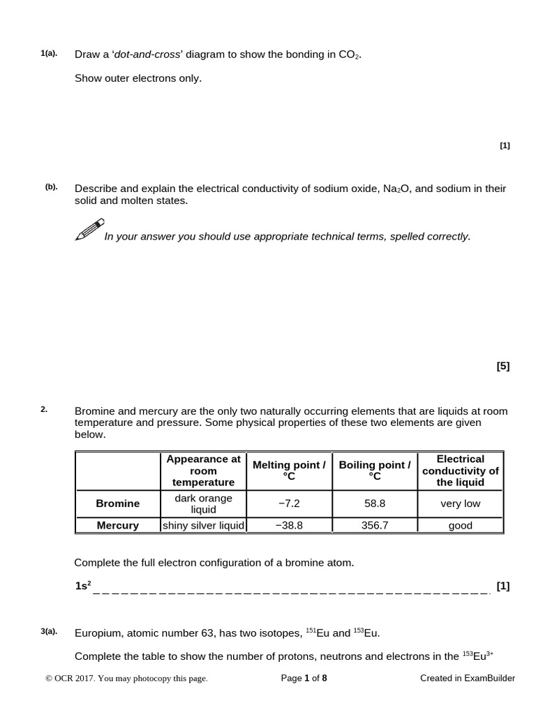 Bonding and Conductivity in Elements | PDF | Chemical Bond | Ionic Bonding