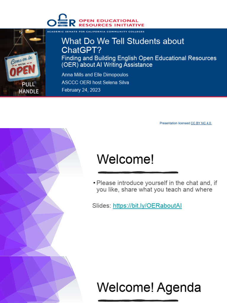 AI OER or What Do We Tell Students About ChatGPT Feb 24 | PDF ...