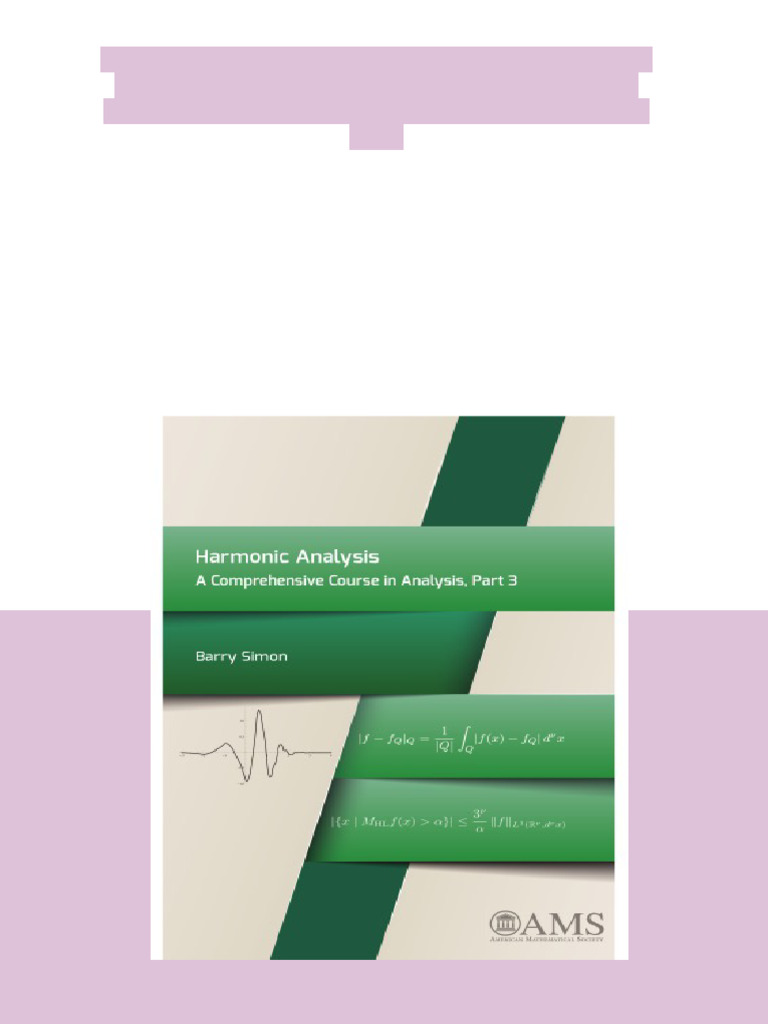 (Ebook) Harmonic Analysis: A Comprehensive Course in Analysis, Part 3 ...
