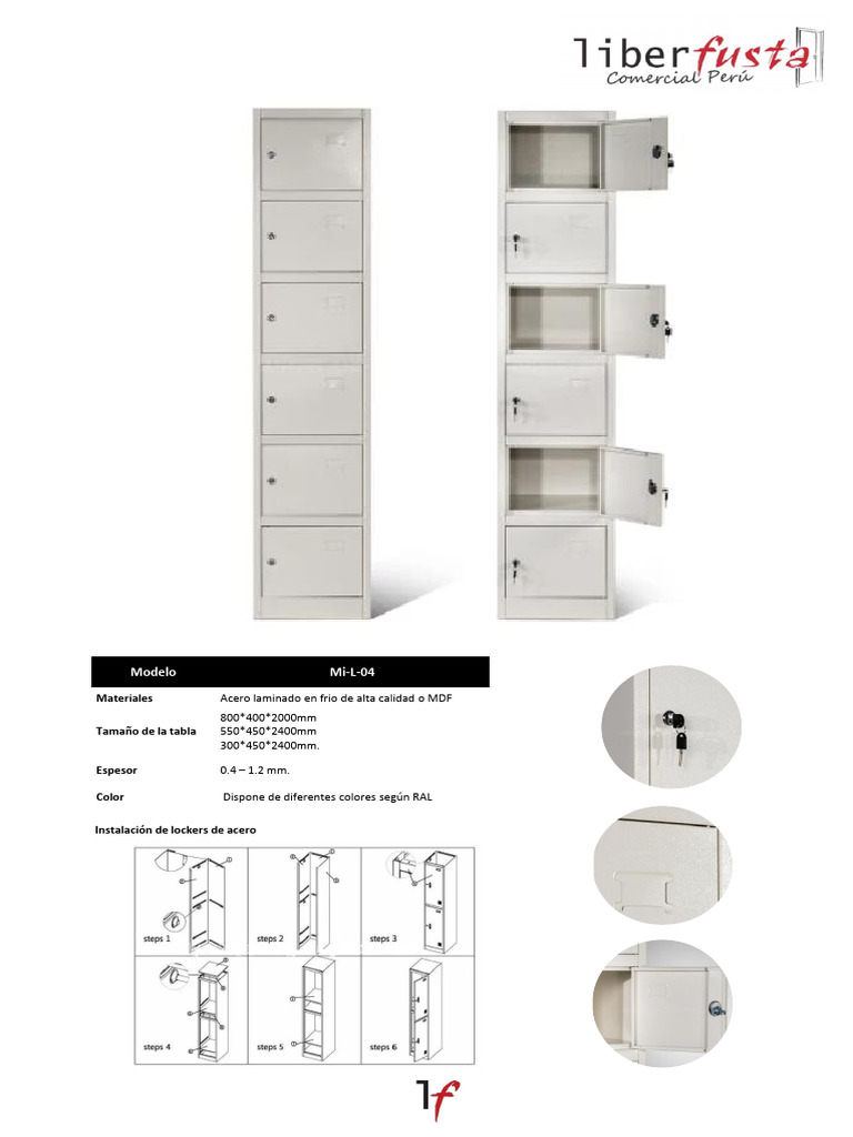 Lockers de Acero: Modelos y Especificaciones | PDF