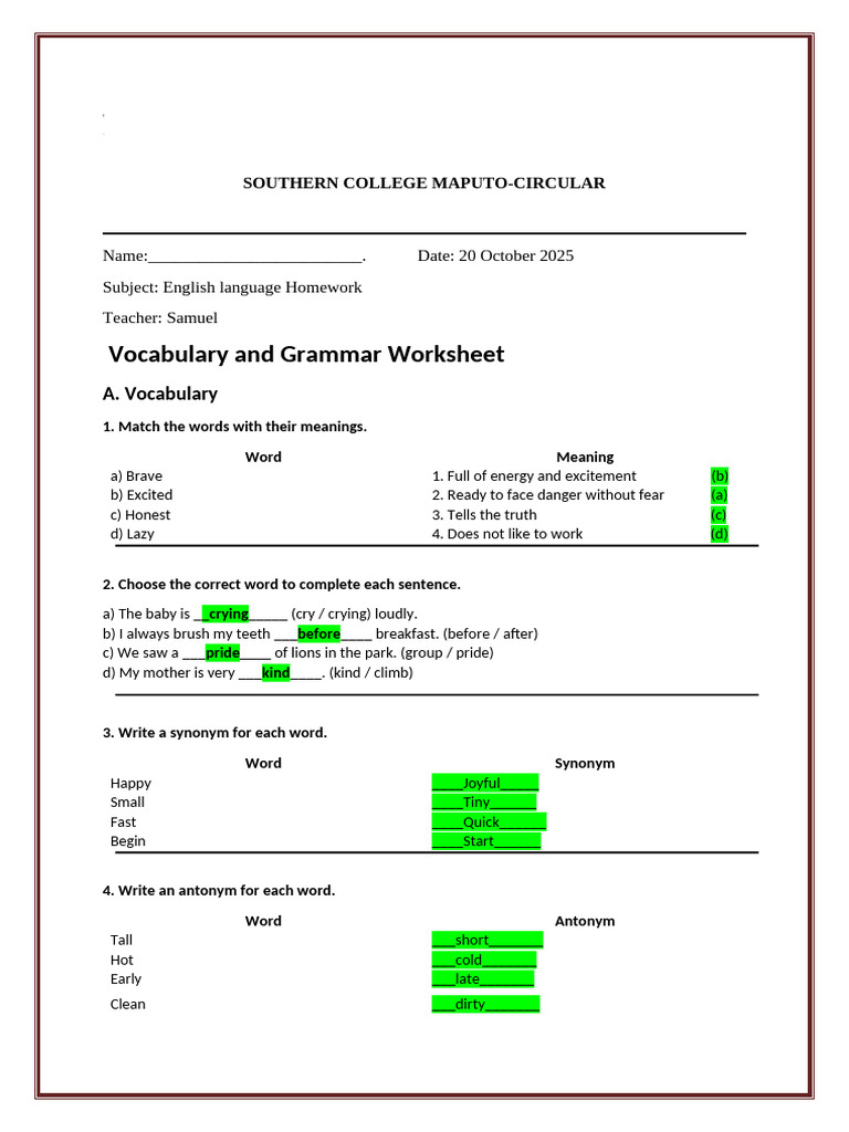 English Language Homework | PDF | Adverb | Linguistic Typology