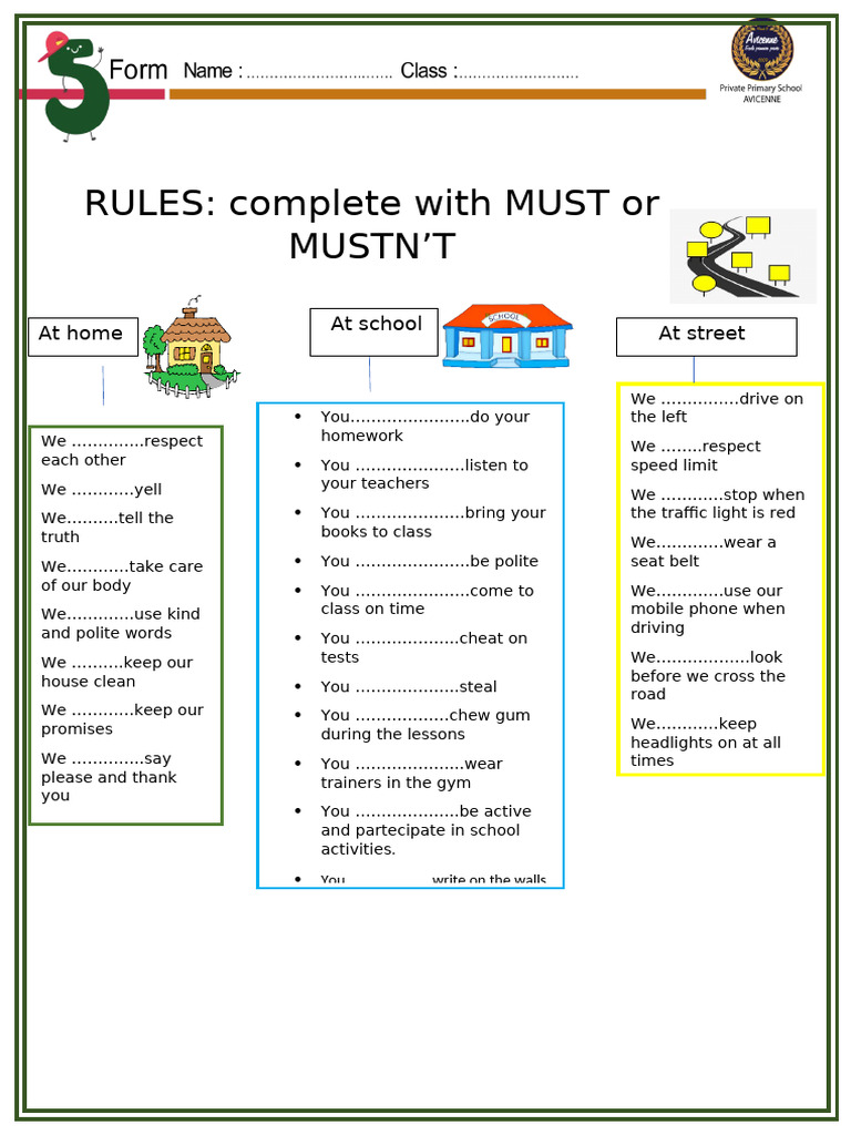 Rules Complete With Must or Mustnt 152789 | PDF