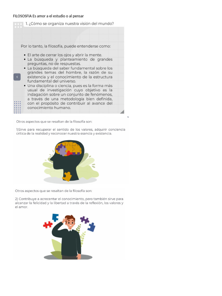 FILOSOSFIA Es Amor A El Estudio o Al Pensar | PDF