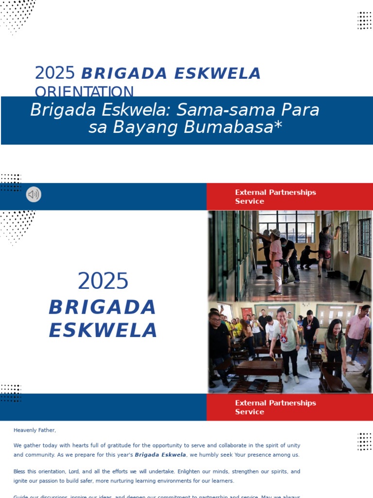 Orientation 2025 Brigada Eskwela Implementation Brigada Eskwela ...