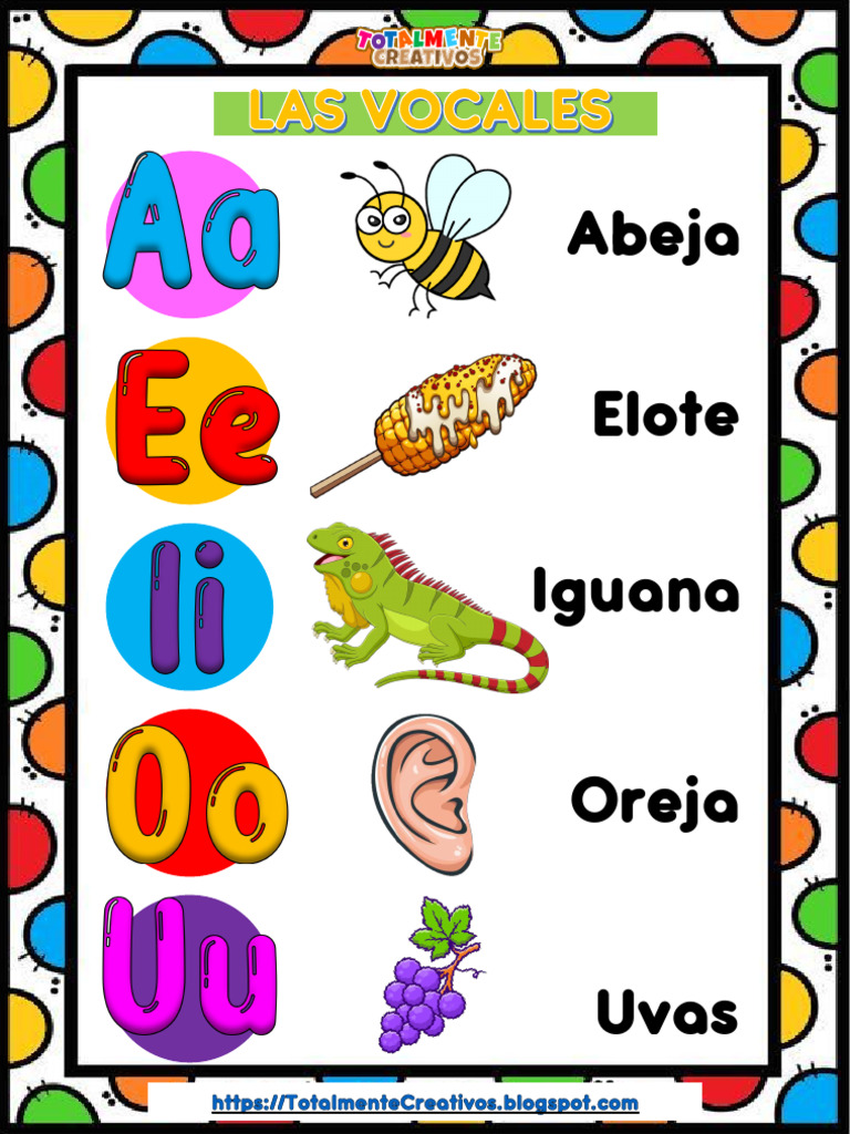 Poster Las Vocales Material Imprimible Totalmente Creativos | PDF