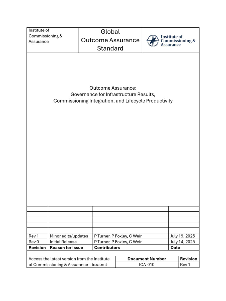 Outcome Assurance Governance Standard | PDF | System | Governance