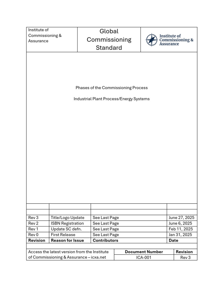 Global Commissioning Standard Overview | PDF | Verification And ...