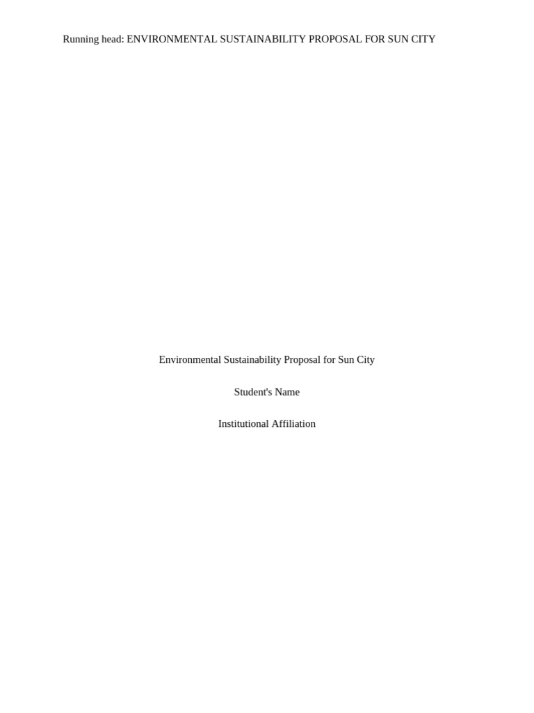 Environmental Sustainability Proposal For Sun City | PDF | Waste ...