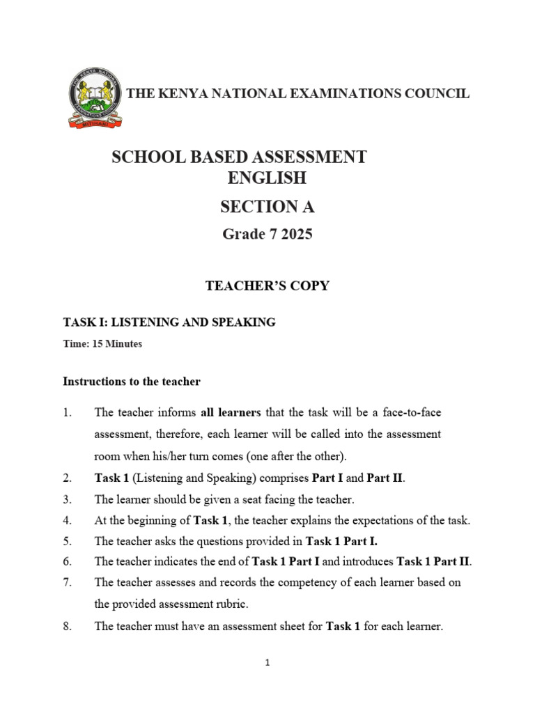 Grade 7 English Listening Assessment | PDF