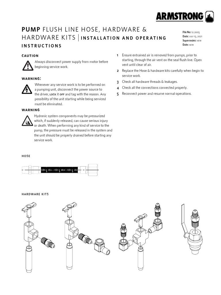 12 2005 - Pump - FlushLine - Hose - Hardware - HardwareKits - I O | PDF ...