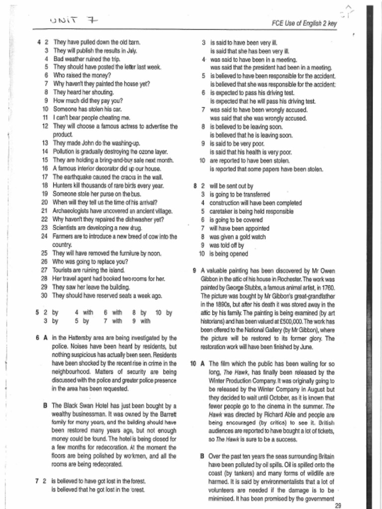 Unit 7 Answer Key | PDF