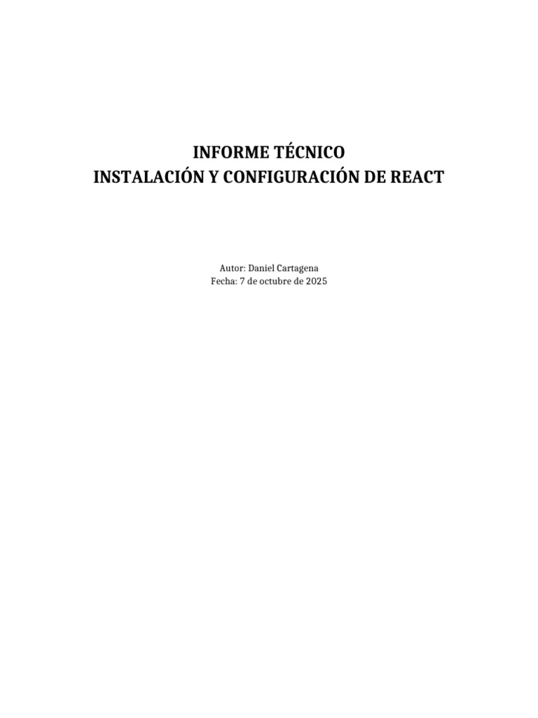 Informe Instalacion React Daniel Cartagena | PDF | Script Java ...