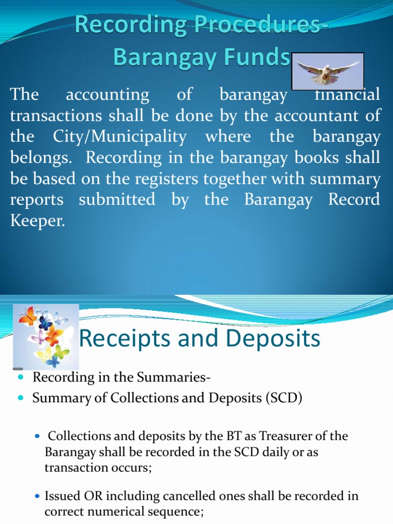Recording Procedures-Barangay Funds | PDF | Deposit Account | Cheque