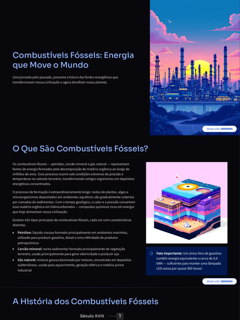 Combustíveis Fósseis: História e Impactos | PDF | Combustíveis fósseis ...
