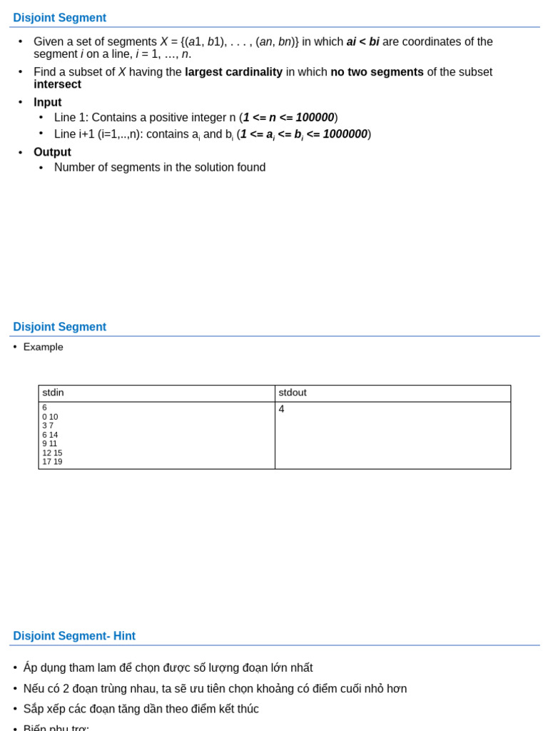 Disjoint Segment | PDF