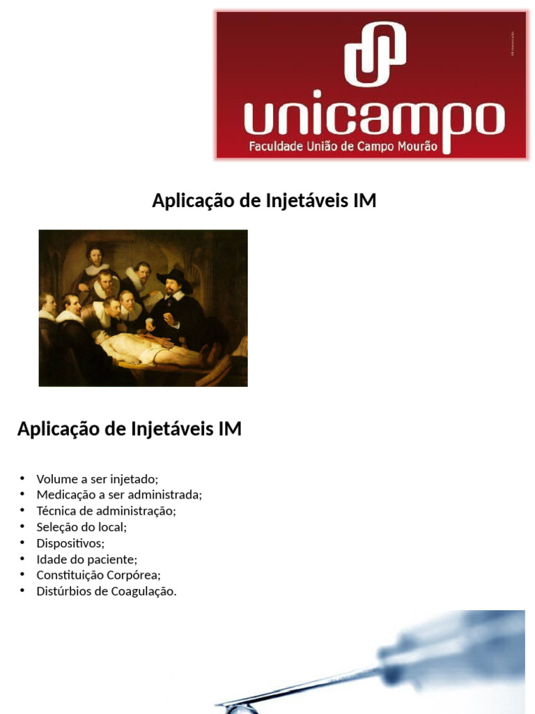 Guia de Aplicação de Injetáveis IM | PDF | Nervo | Dor