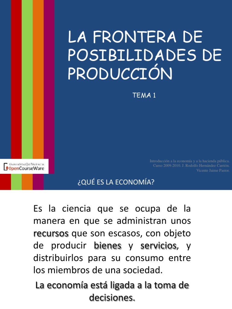 La Frontera De Posibilidades De Producción Pdf Consumo Economía