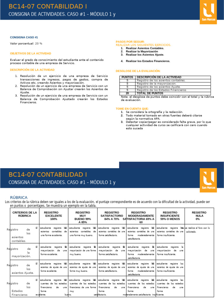 Módulo 1 y 2 Consigna Actividad Caso #1 | PDF | Contabilidad | Estado ...