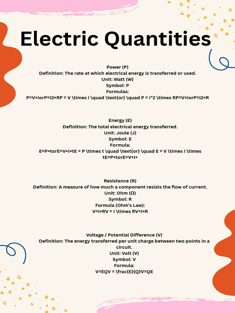 Electric Quantities | PDF