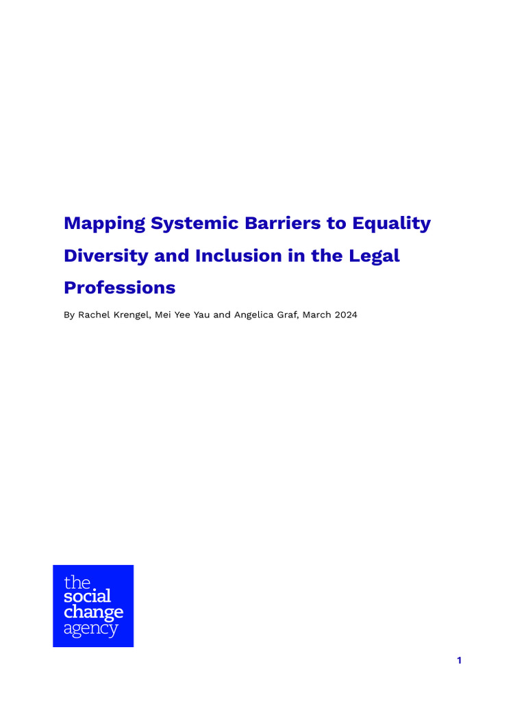 Mapping Systemic Barriers To EDI in The Legal Professions Final 1 | PDF ...