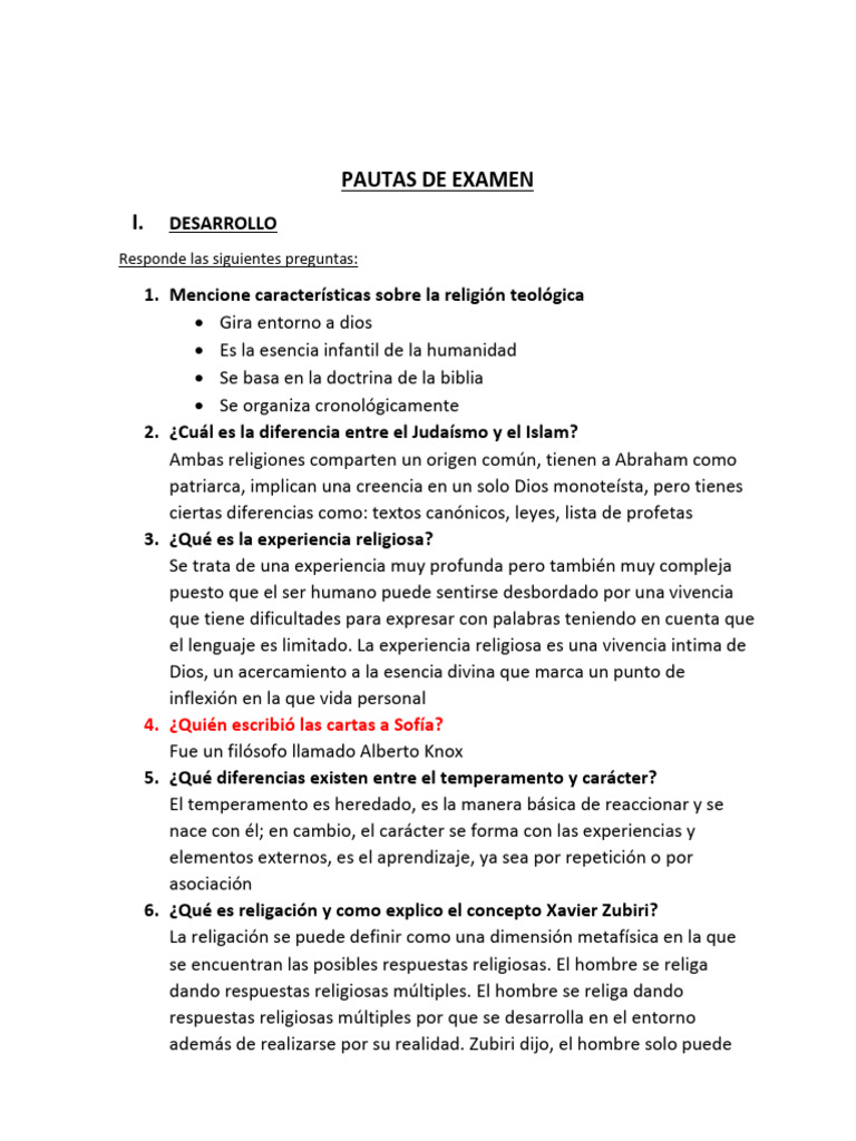 Propuesta de Examen Antrop. 5 | PDF | Significado de la vida | Dios