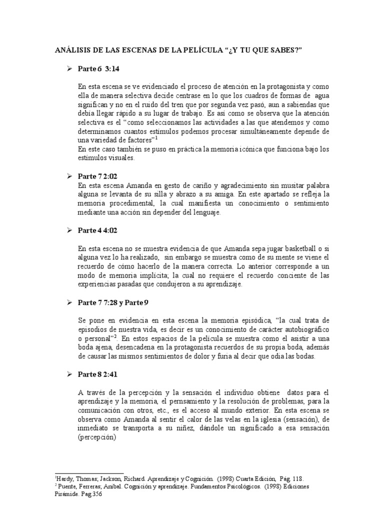 Análisis de Las Escenas de La Película | PDF | Memoria | Neurona