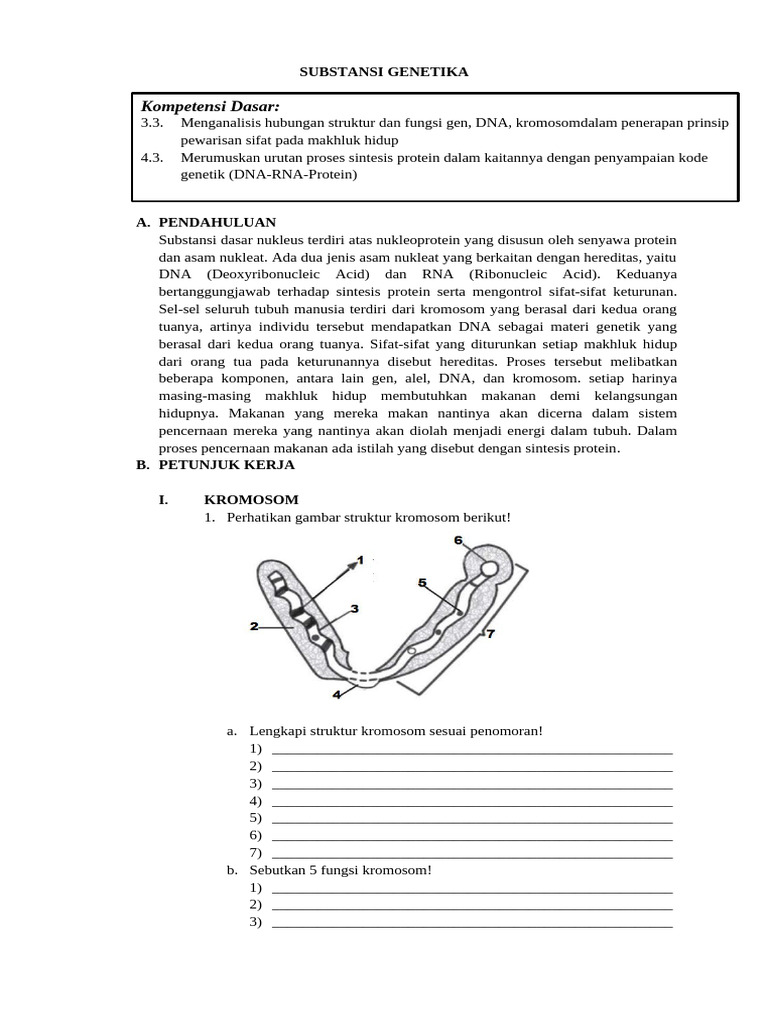 LKPD 01 Substansi Genetika | PDF