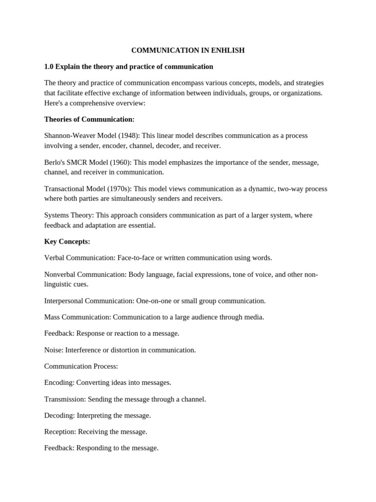 Effective Communication Theories Explained | PDF | Communication ...