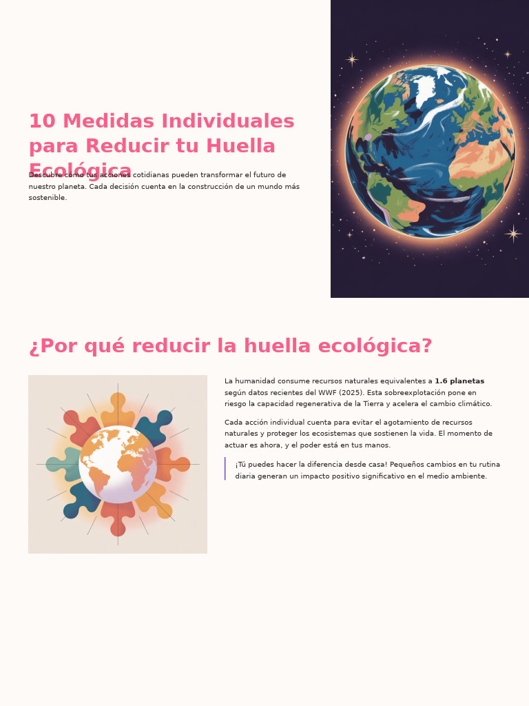 10 Medidas Individuales para Reducir Tu Huella Ecologica | PDF ...