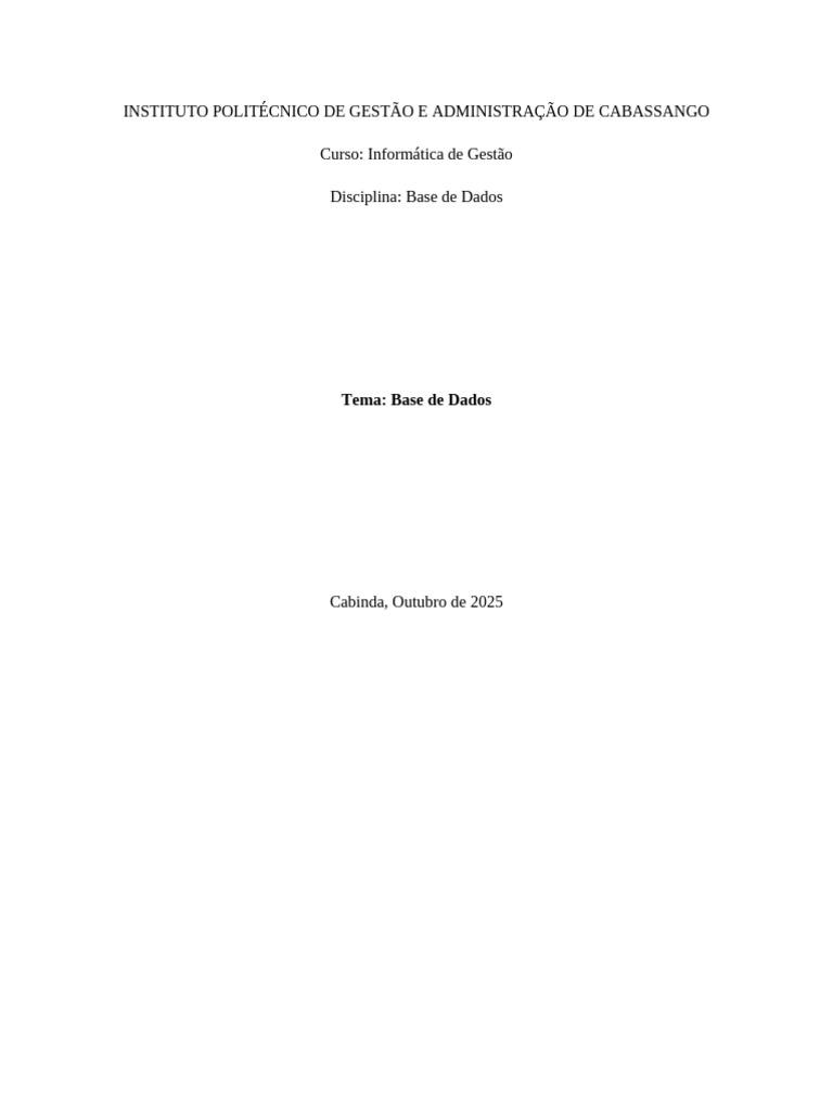 Importância e Tipos de Bases de Dados | PDF | Bancos de dados | SQL