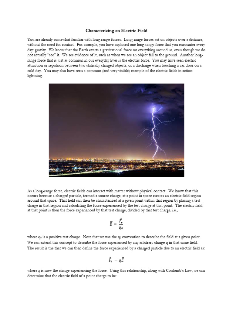 Understanding Electric Fields and Forces | PDF | Force | Electric Field