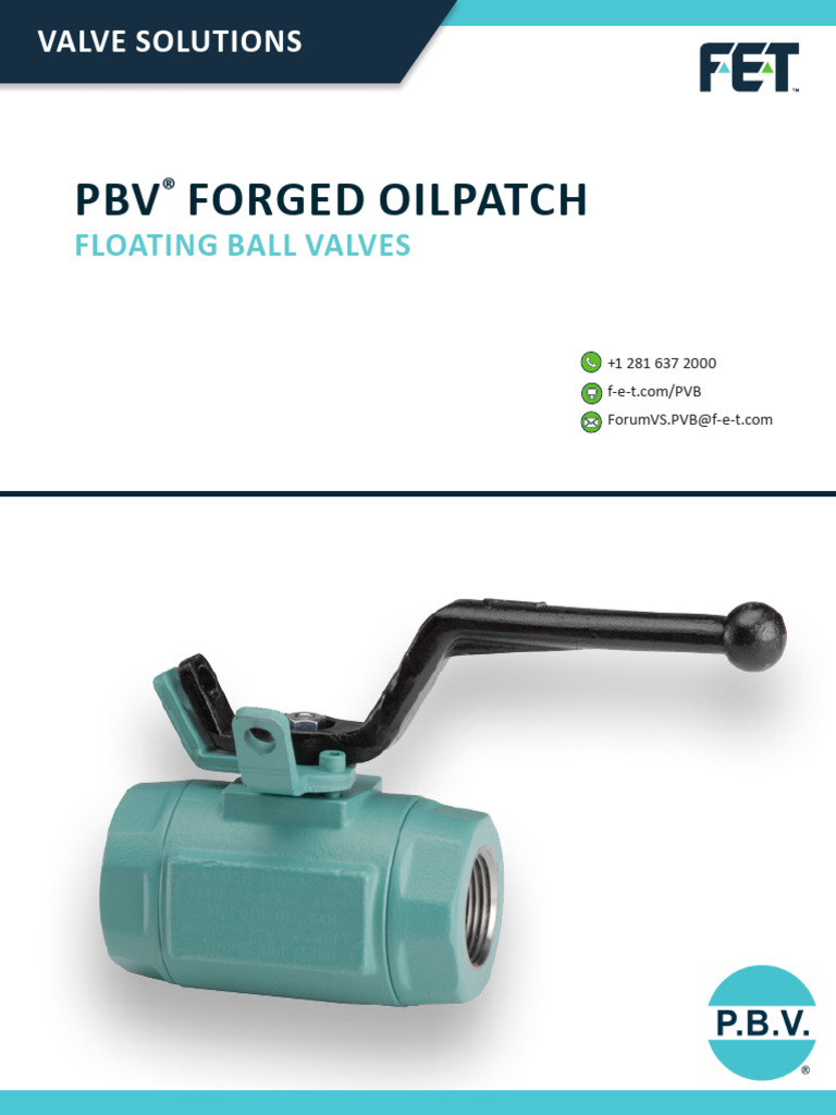 Ball-Valves_pbv | PDF | Valve | Mechanical Engineering