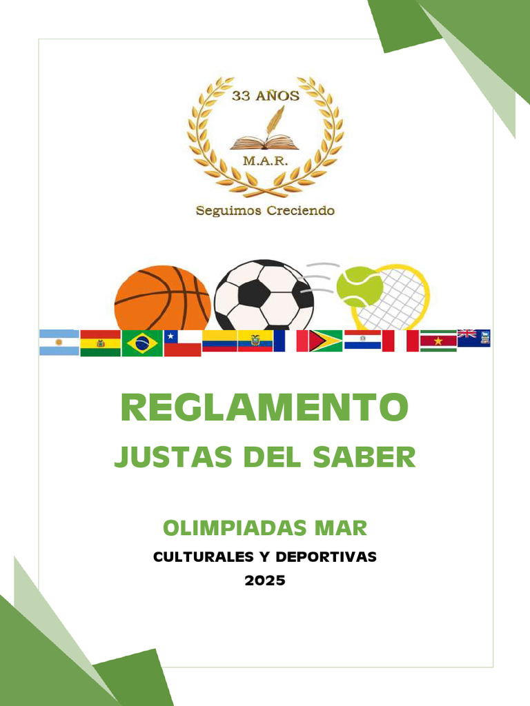 Reglamento Justas del Saber 2025 | PDF