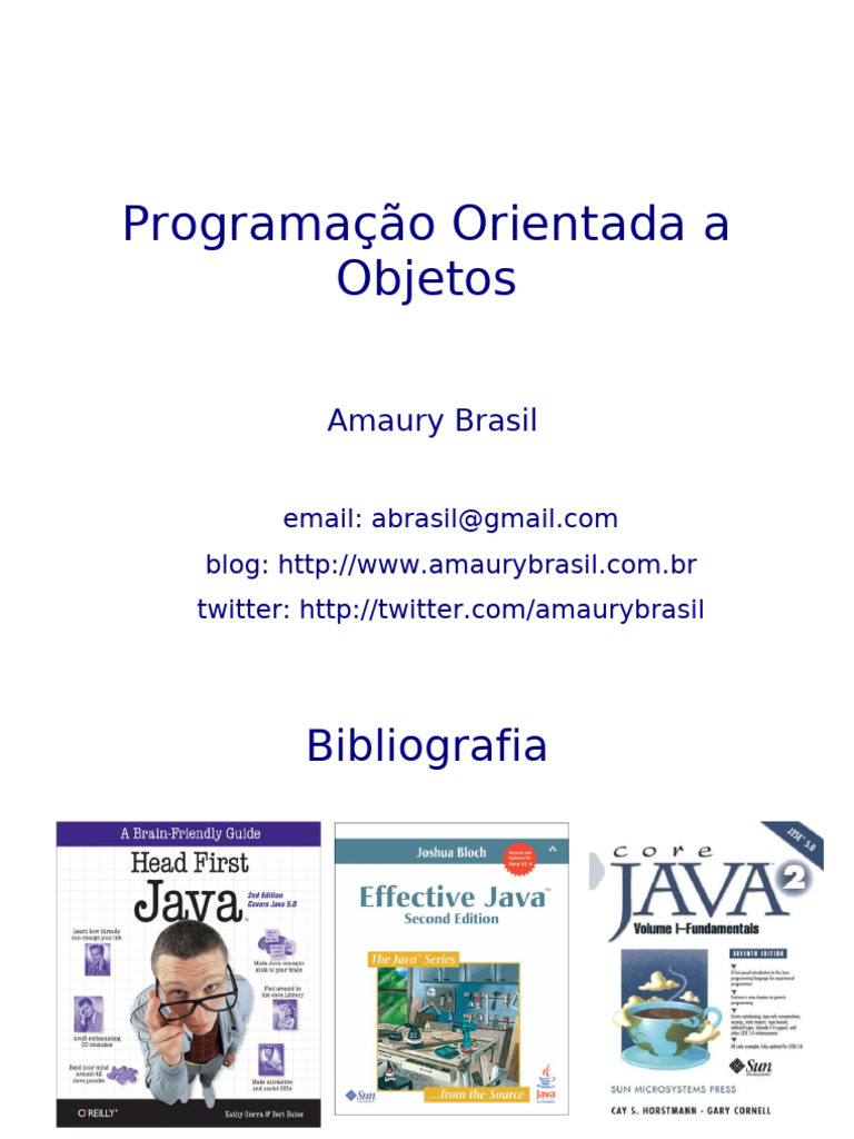 Oo Java-Aula 01 | PDF | Java (linguagem de programação) | Engenharia de ...