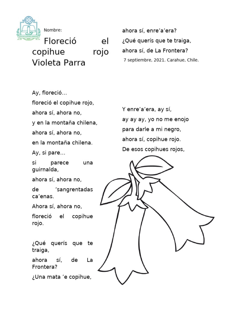 Florecio El Copihue Rojo | PDF