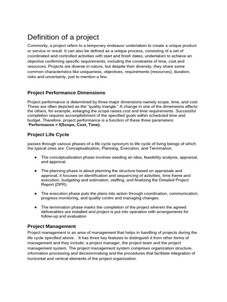 Project Management Summary | PDF | Project Management | Business