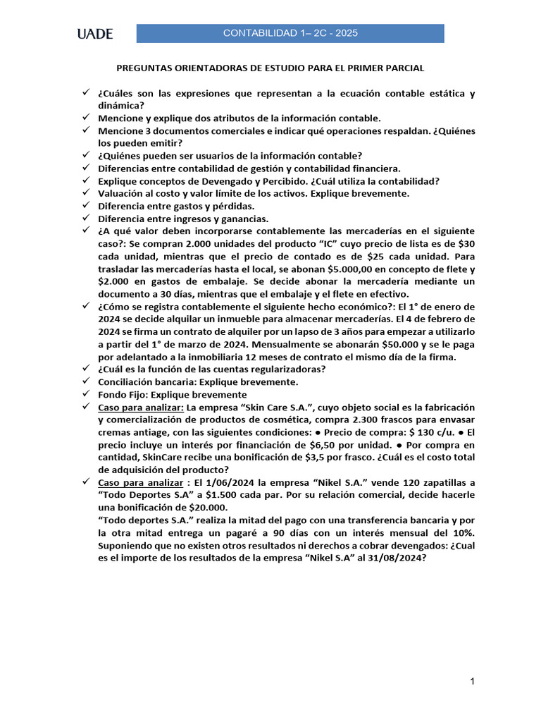 Uade 2025 2C C1 Modelo Simu Teo | PDF | Contabilidad | Economias